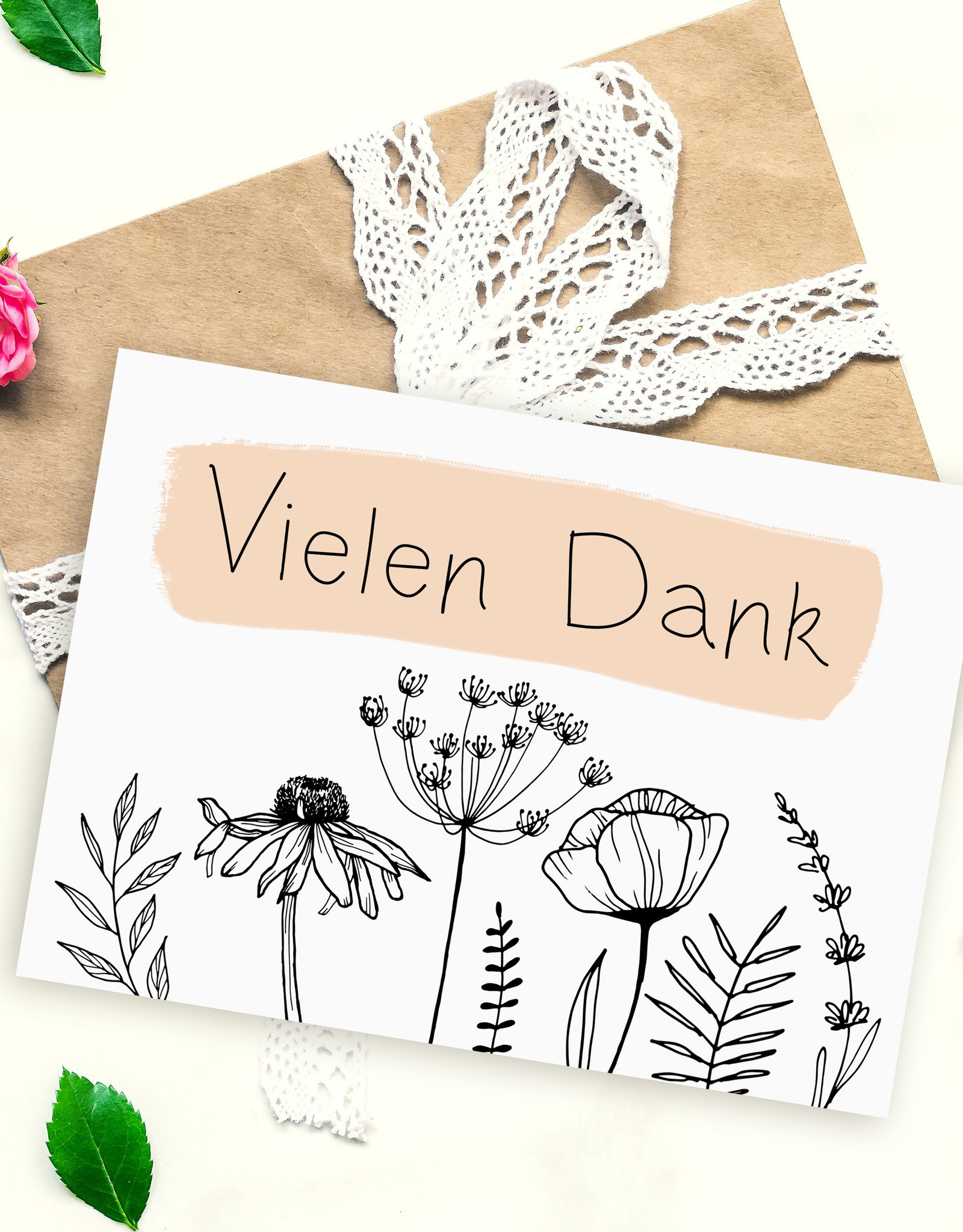 Postkarte Danke, Dankekarte, Grußkarte Dankeschön - Nastami.de