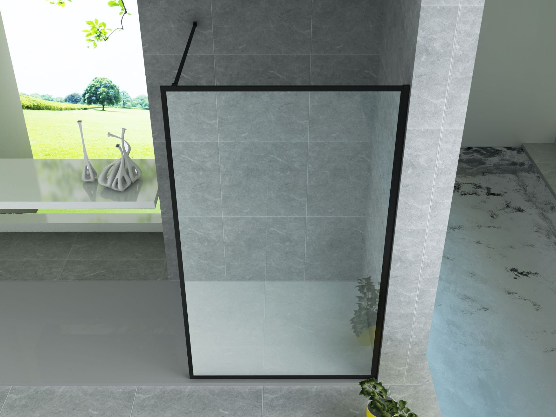 Inloopdouche 8mm Helder Glas met Mat Zwart Profiel - 120 x 200 cm - TCS ...