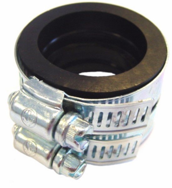 rubber carb-spruitstuk + klem 24-28mm DMP - Scooteronderdelen.com