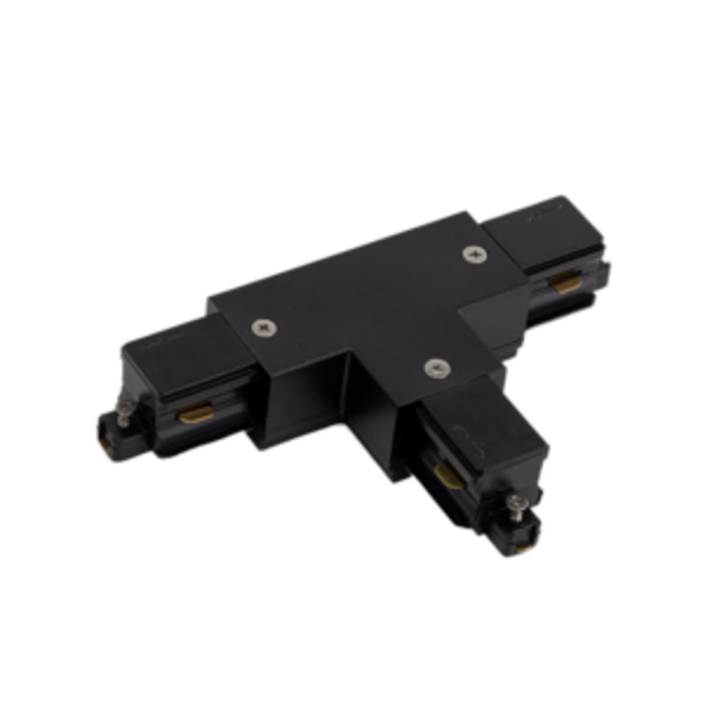 1-FASE rail T connector - links - zwart - LedDistrict