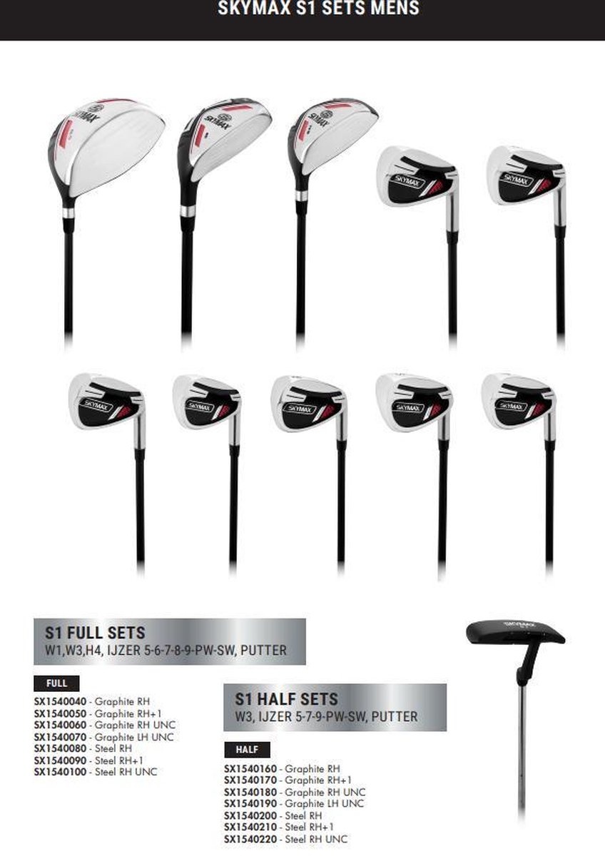 Skymax S1 Full Set Men Staal Rechtshandig| GolfShopsOnline