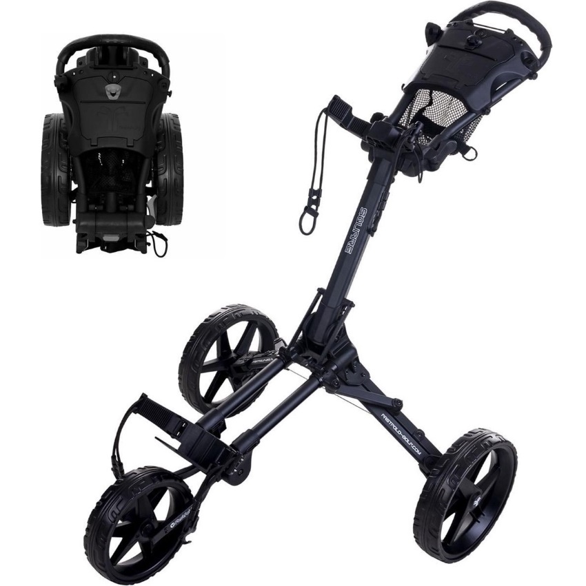Fastfold Square 3 Wheel Trolley zwart | GolfShopsOnline
