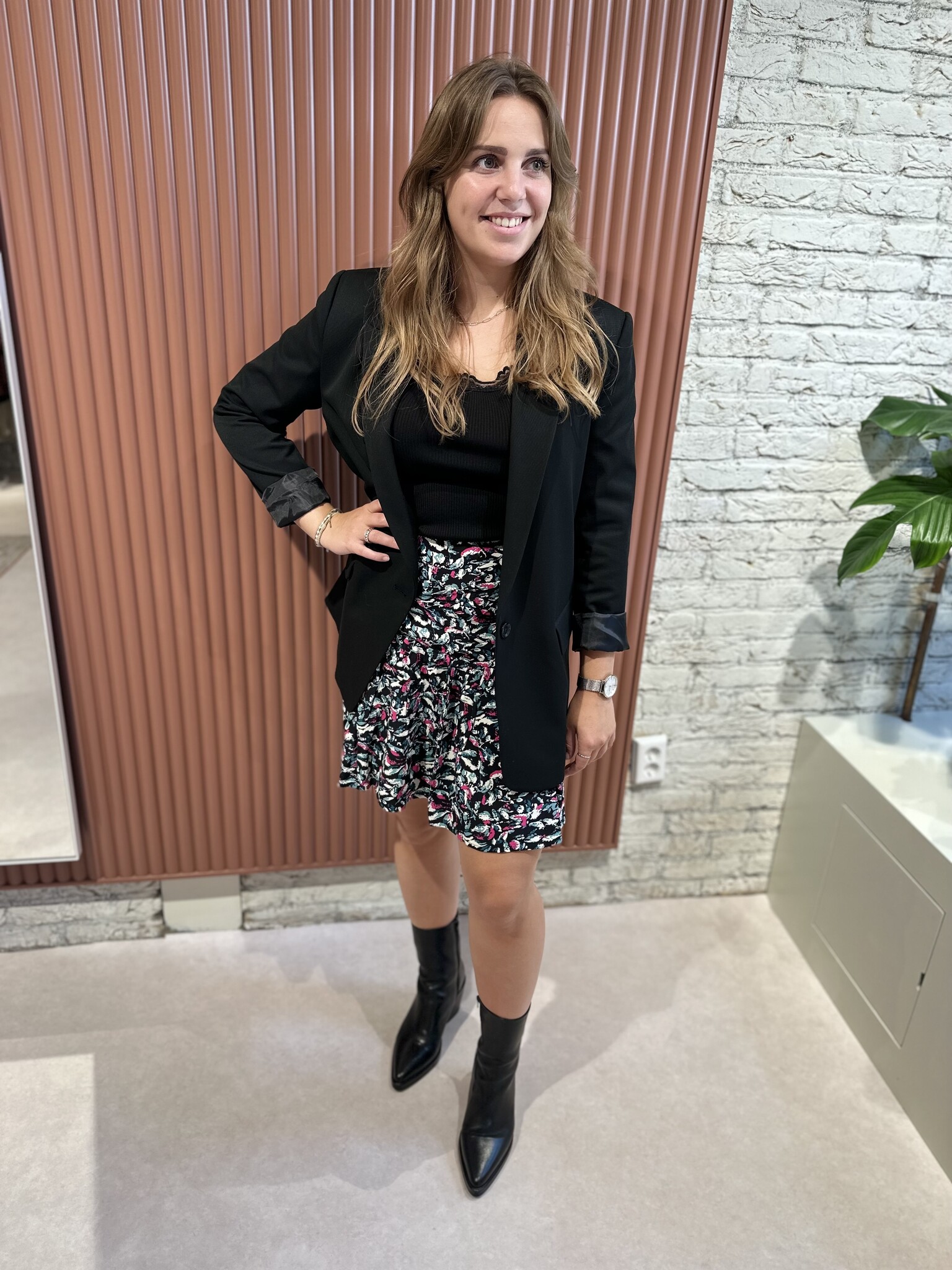 Ladies woven sketchy flower skirt - Multi colour | Alix the Label - Lys ...