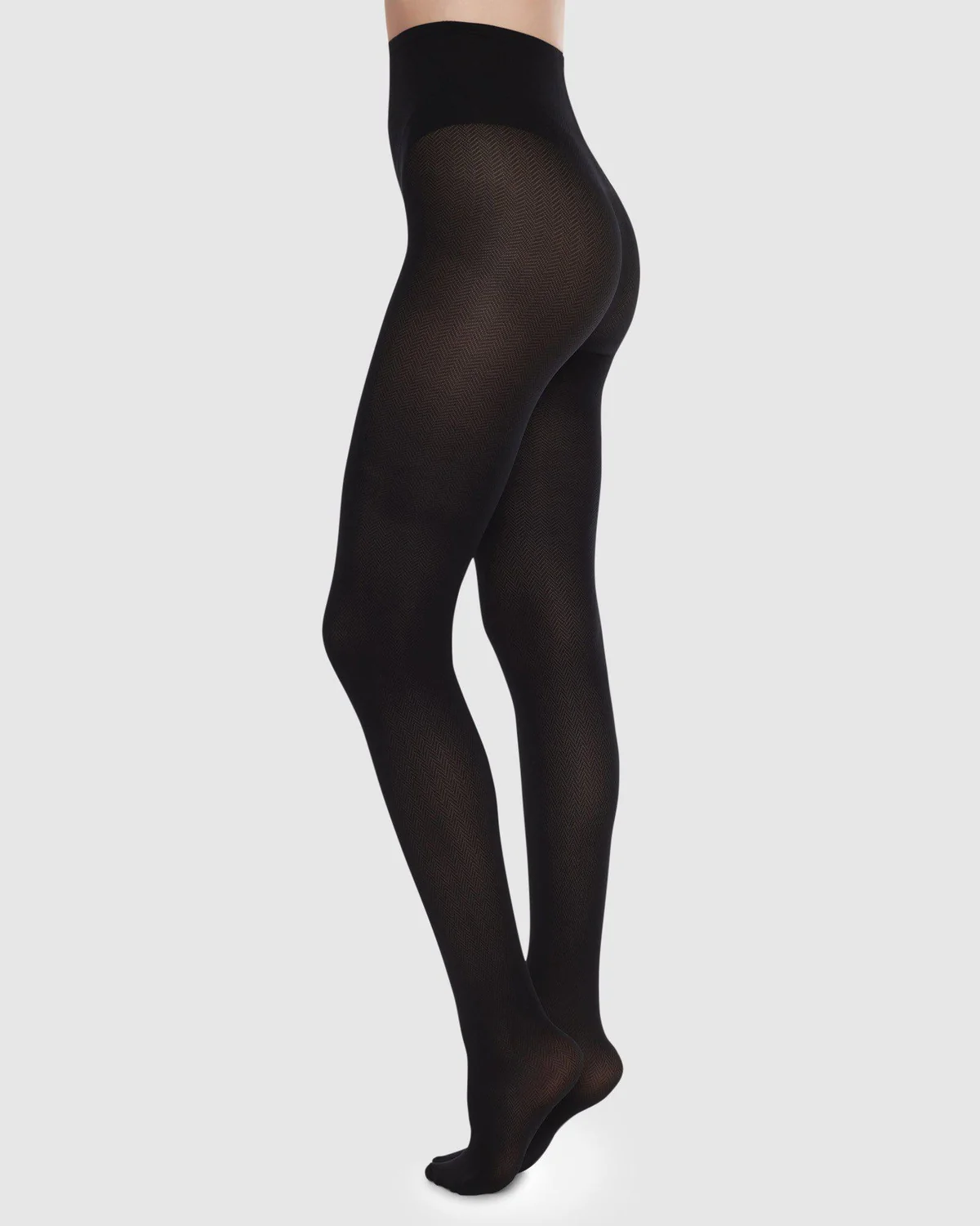 Nina Fishbone Tights - Black | Swedisch Stockings - Lys Boetiek