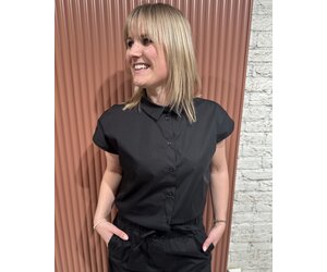 Bieke poplin blouse | Black | By-Bar - Lys Boetiek