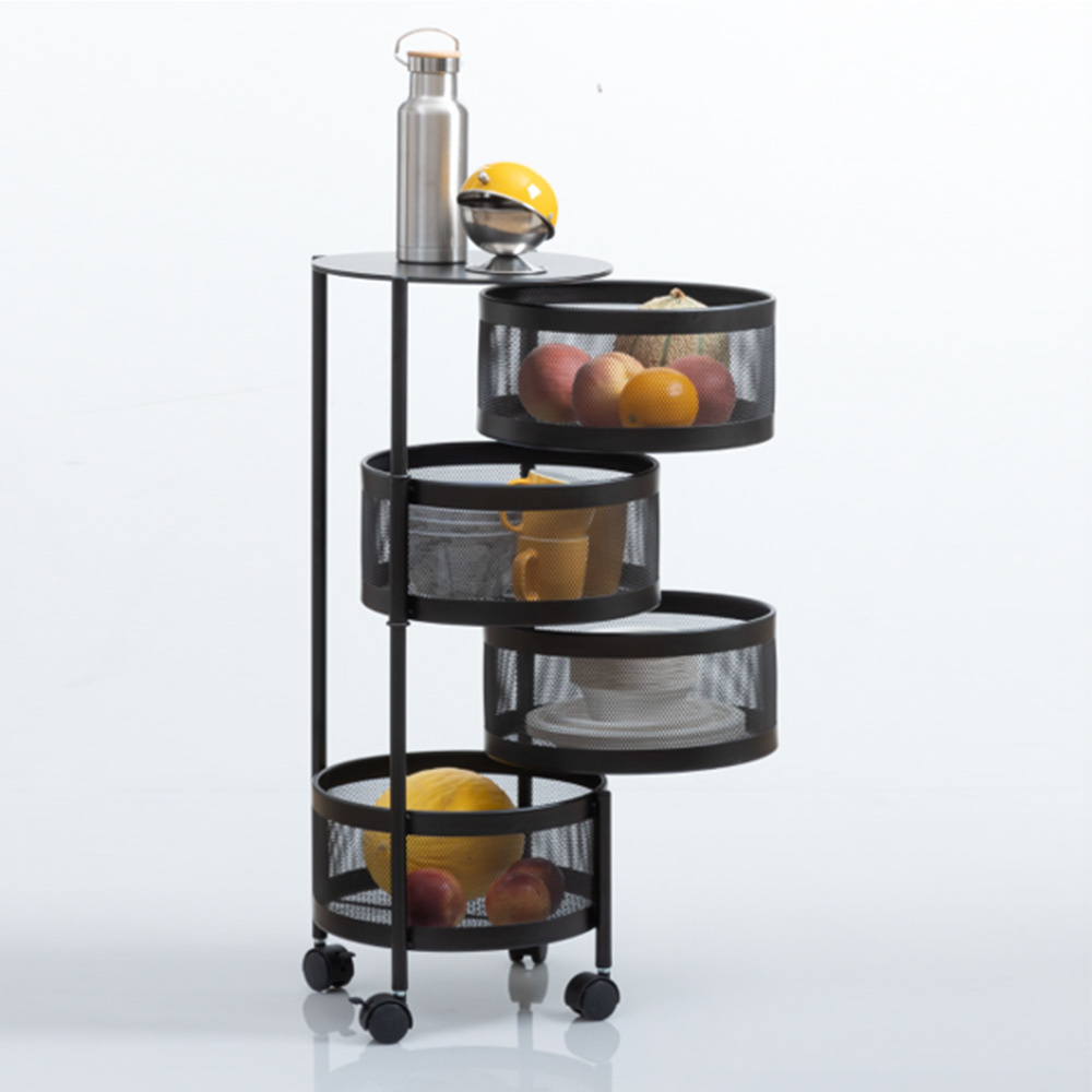 Rollwagen schwarz mit drehbaren Körben - SO CLEVER - Der Aufbewahrungsshop