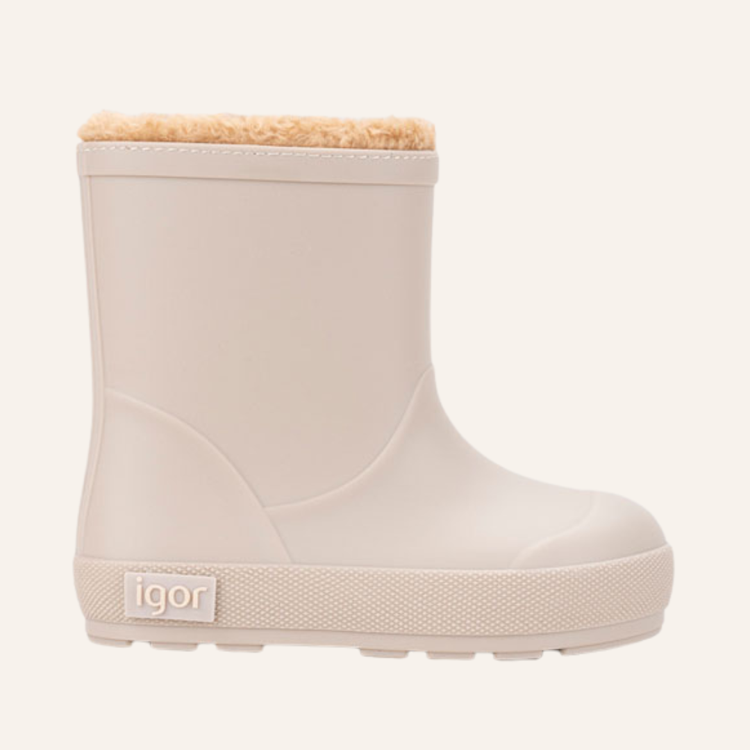 Igor gevoerde teddy regenlaars - Beige - Bende van Geluk