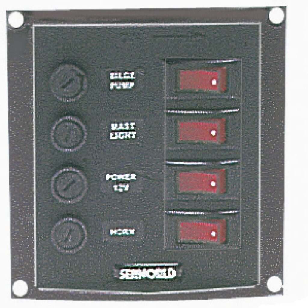 12V Schakelpaneel 4 schakelaars | Schakelpaneel boot - BlauweStroomShop