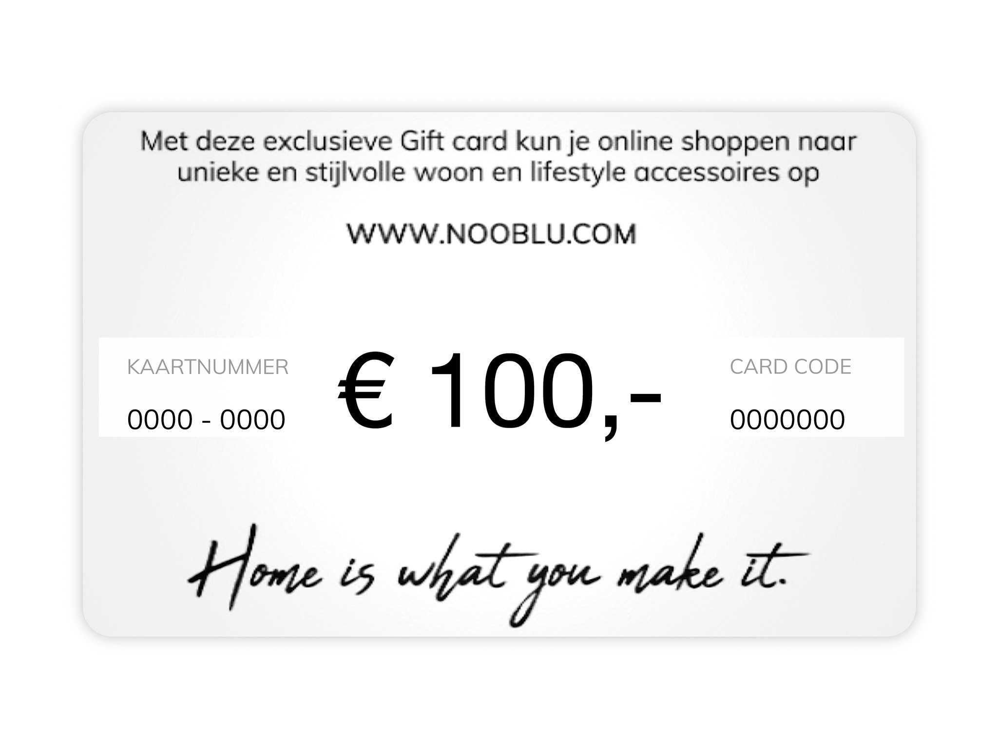 NOOBLU Gift card from 100 euro - NOOBLU