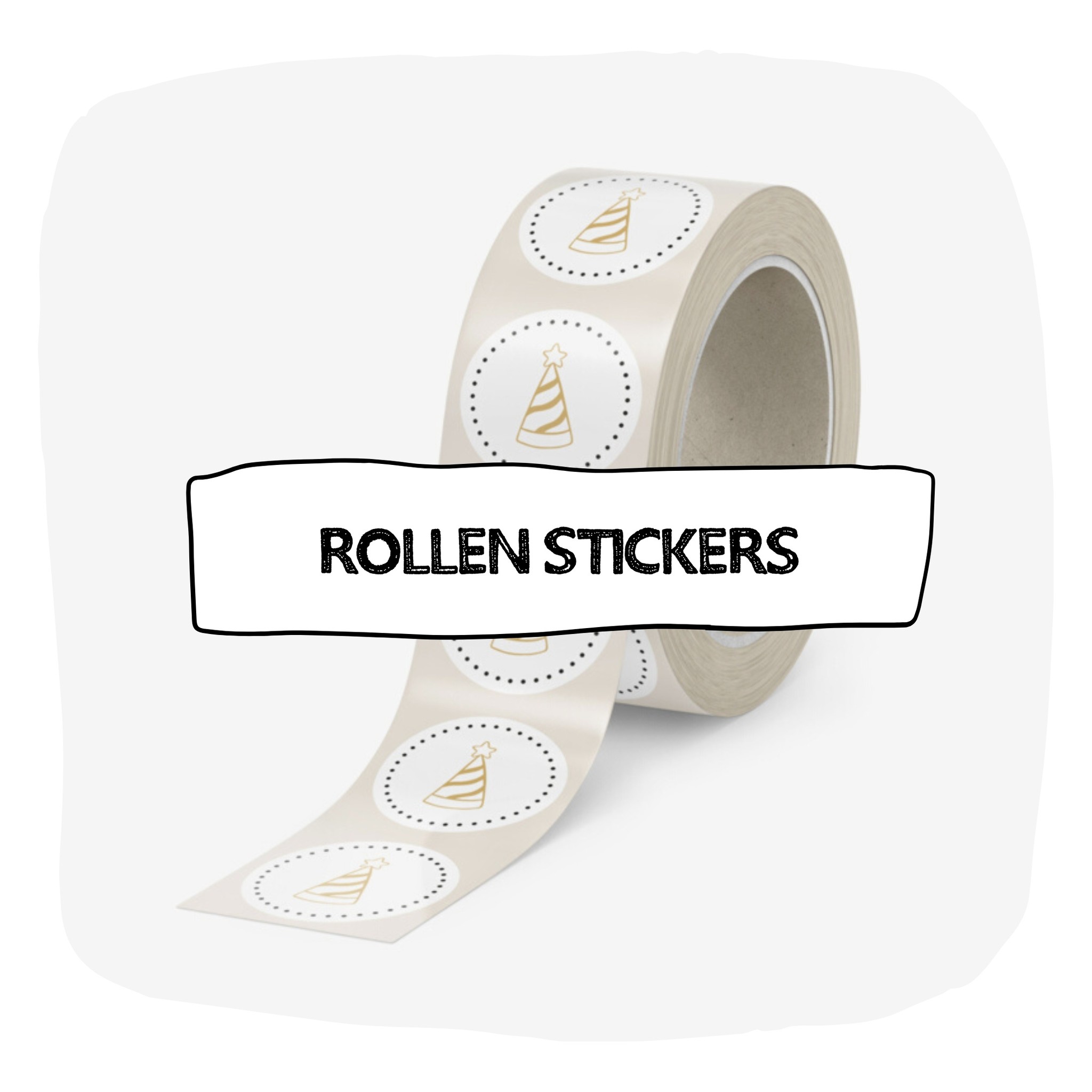 Rollen stickers met toffe prints en teksten met goudfolie ...