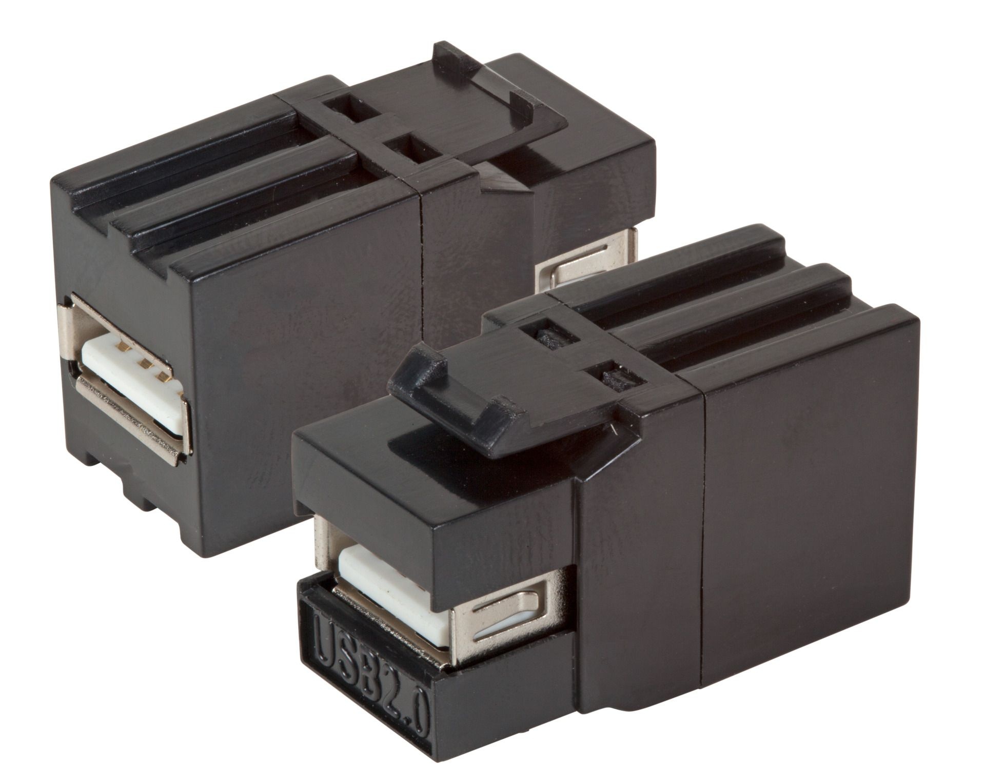 USB2.0, Snap-In adapter, zwart, type A/type A, install.diepte 32mm ...