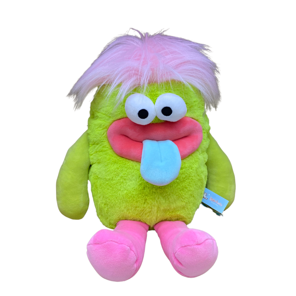 Monster pluche met magnetische tong, 2 kleuren assortie - https://www ...