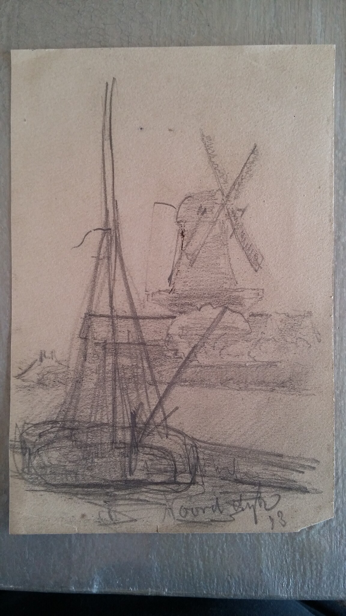 Tekening - studie - Dordrecht door George Willoughby Maynard ...
