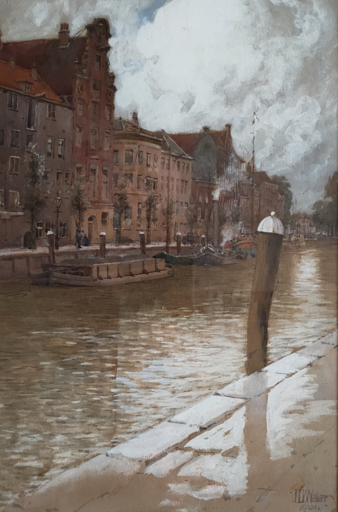 - Aquarel - Dordrecht - Kuipershaven vanaf de Wolwevershaven ...