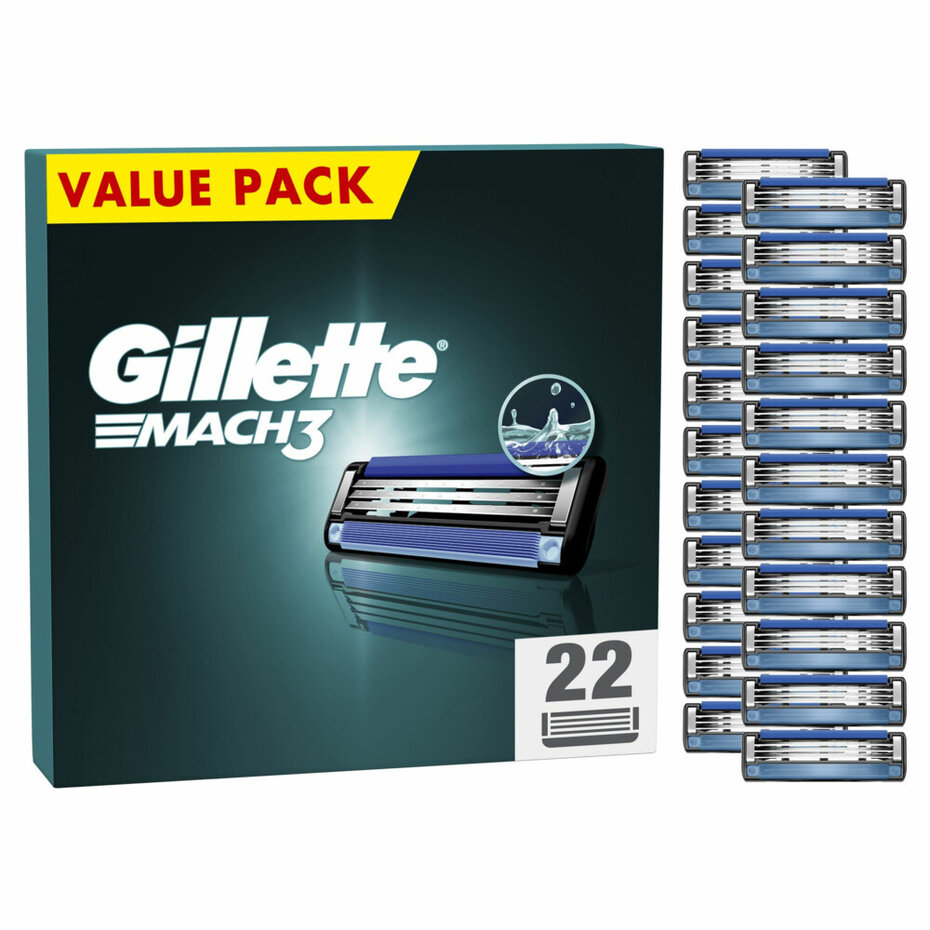 Gillette Mach3 Scheermesjes Value Pack - 22 Stuks - Voordeeldrogist.nl