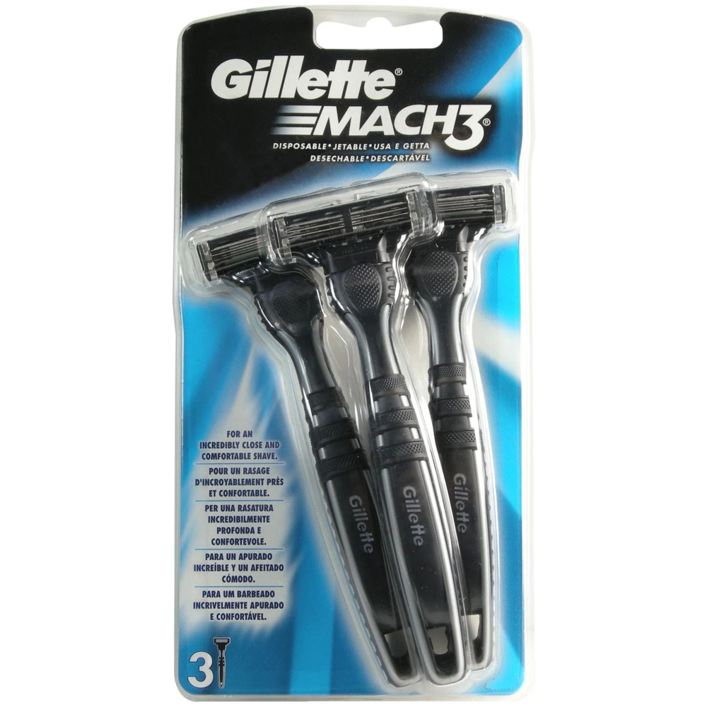 Gillette Mach3 Razors - 3 Stuks - Voordeeldrogist.nl