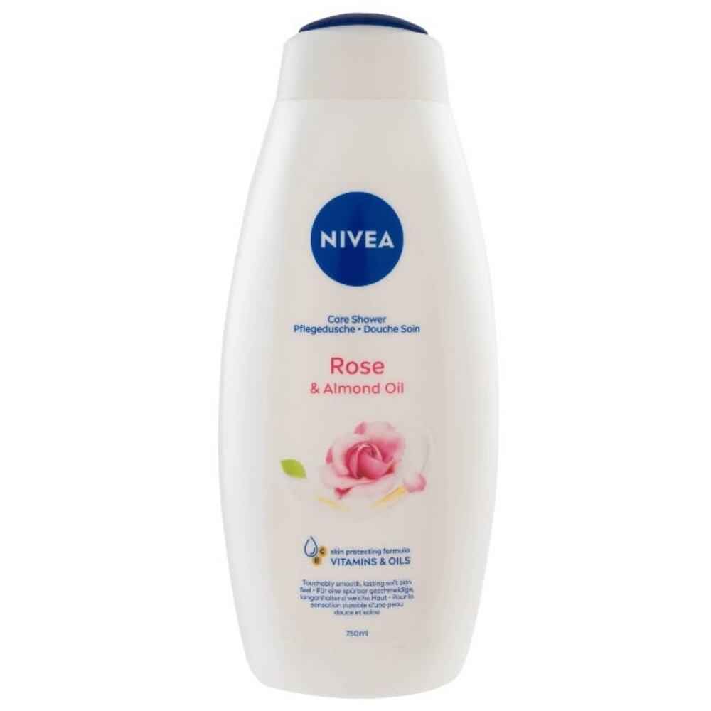 NIVEA Shower Crème Rose & Almond Oil 750ml - Voordeeldrogist.nl