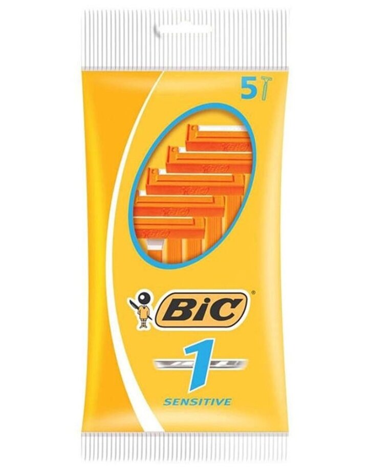 BIC 1 Mesje Sensitive 5 stuks | Zachte scheerbeurt - Voordeeldrogist.nl