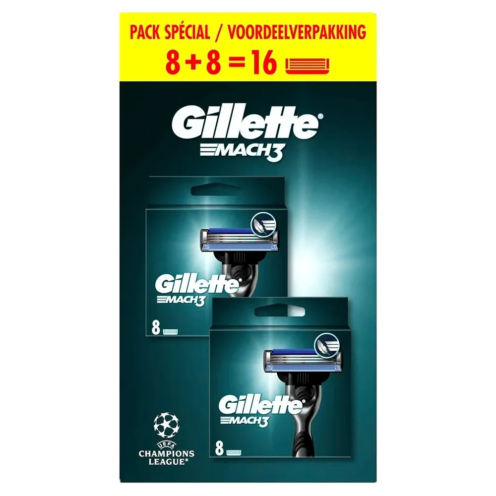Gillette Mach3 Scheermesjes 16 Stuks Duo Pack - Voordeeldrogist.nl