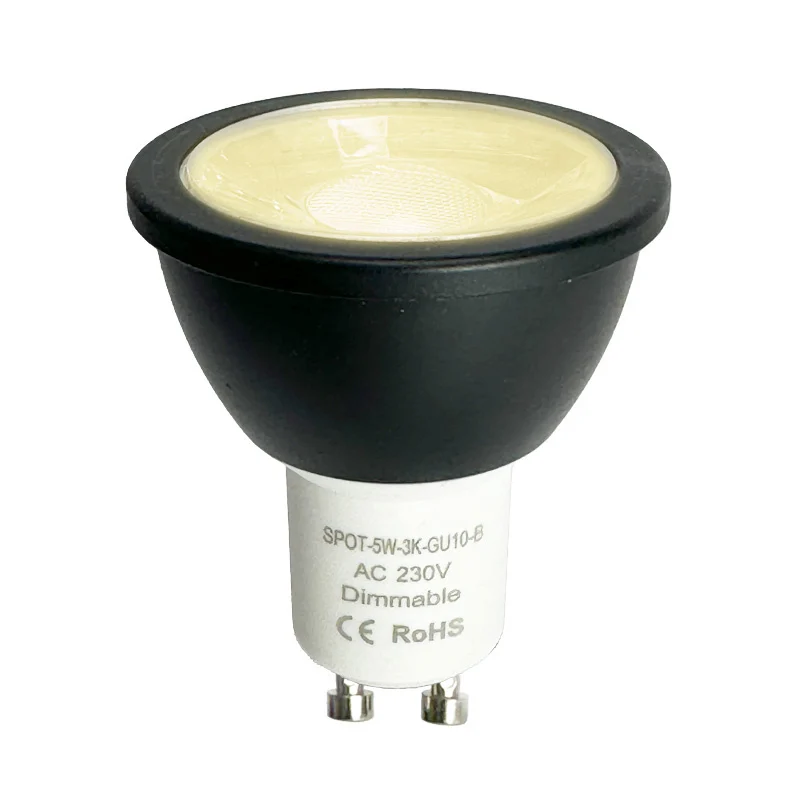 GU10 LED Spot | 5W 2700K Warm Wit | Dimbaar | Zwart - Ledgroothandel.nl