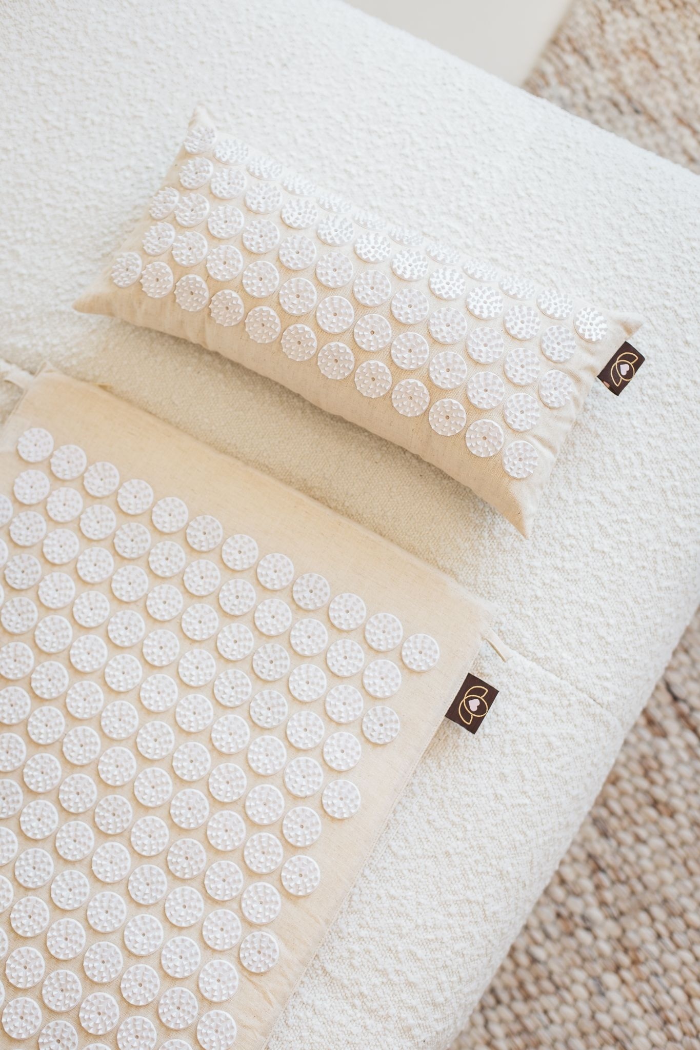 Akupressurmatte Leinen natürliche Farbe - Lotus - Superyoga