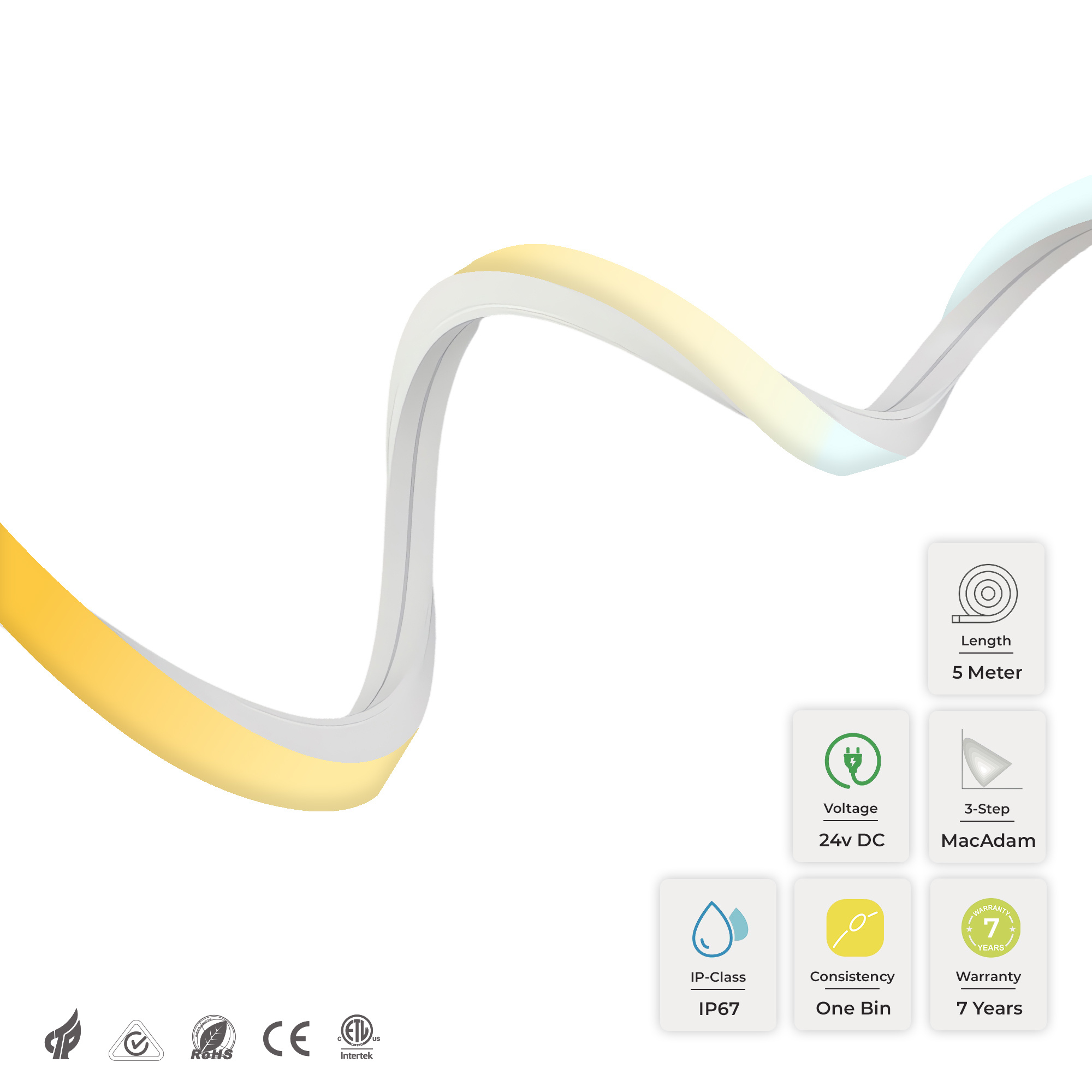 PUREseries Neon Flex 3D CCT 240LED/m 5 Meter - PremiumLED