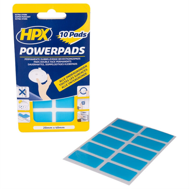 Dubbelzijdige Power pads 20 x 40 mm (10 stuks) - XXL water