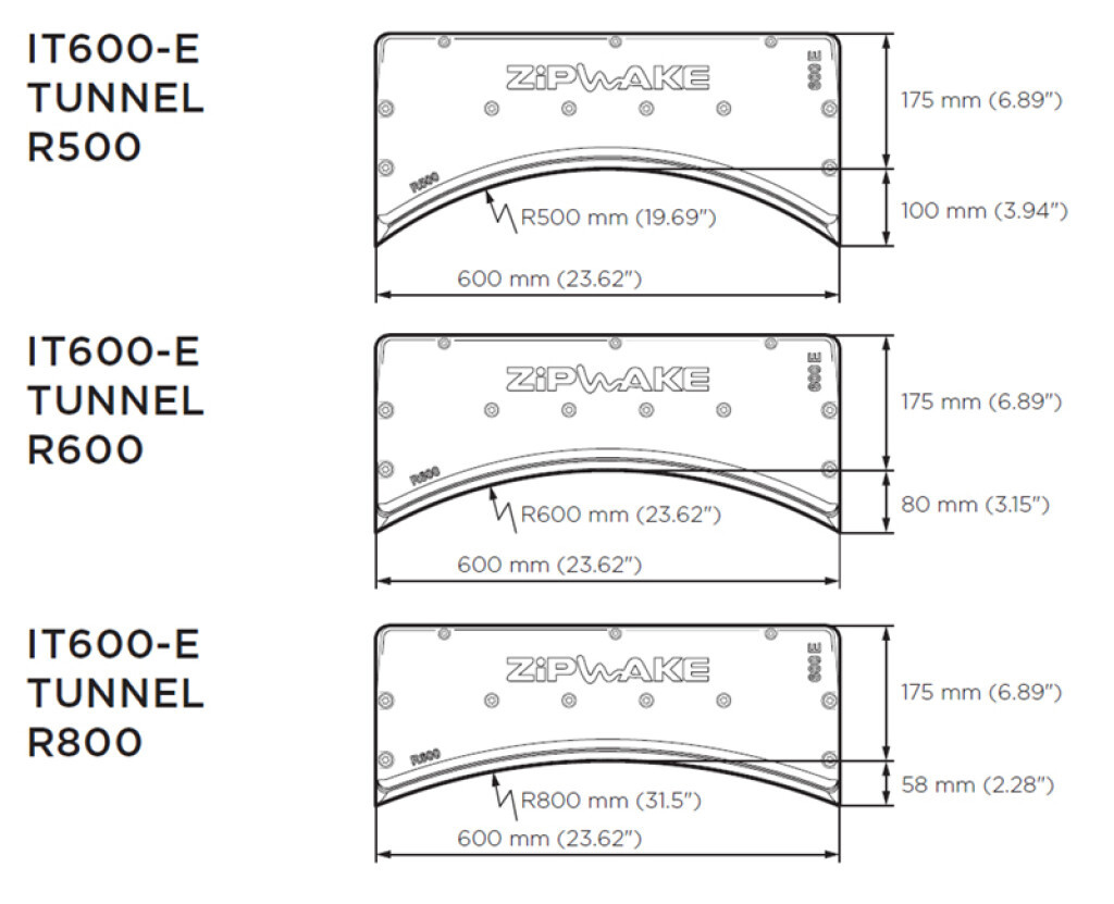 Zipwake Zipwake Interceptor 600E Tunnel R800 - kabel 3m - XXL water
