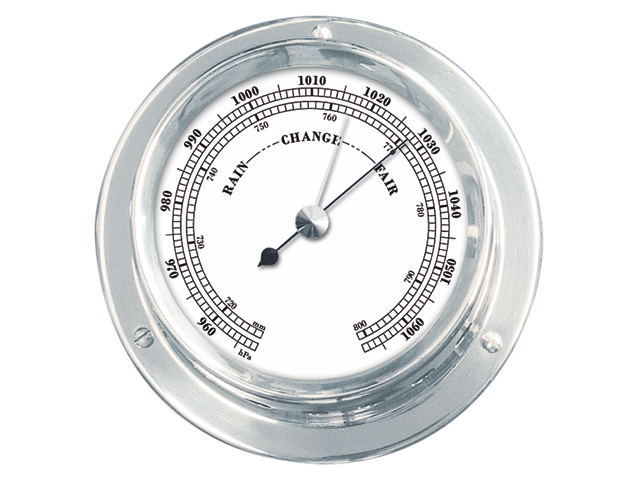 Verchroomde Barometer 110/84mm - Luxe & Duurzaam Weerstation - XXL water