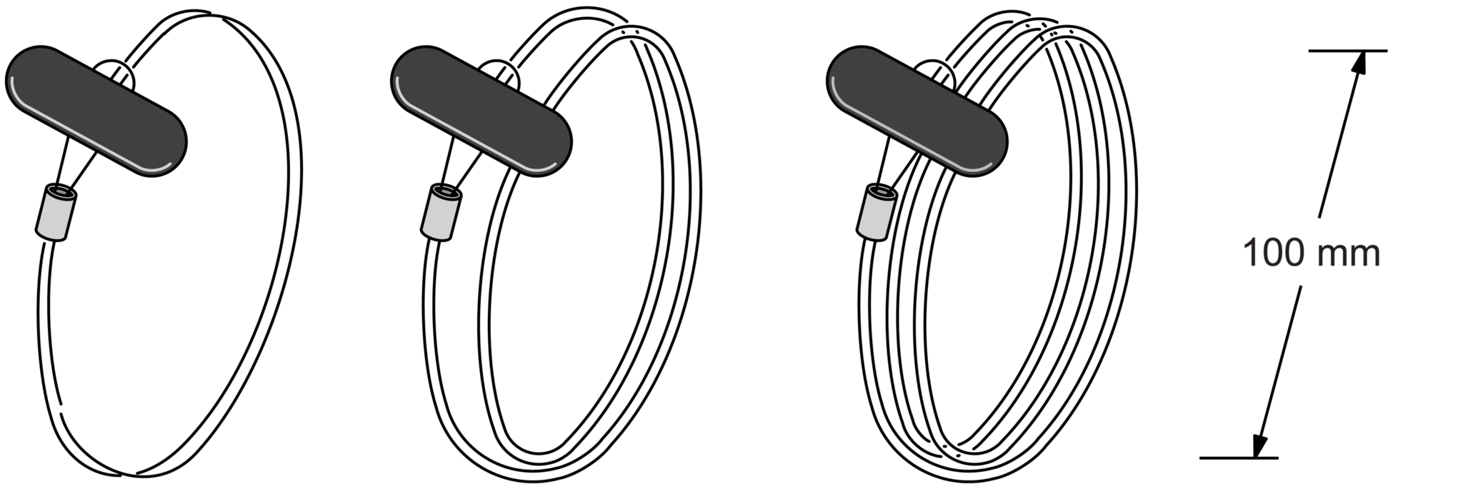 Antal Dyneema snap loop type single Ø=4mm L=300mm SWL=600kg - XXL water