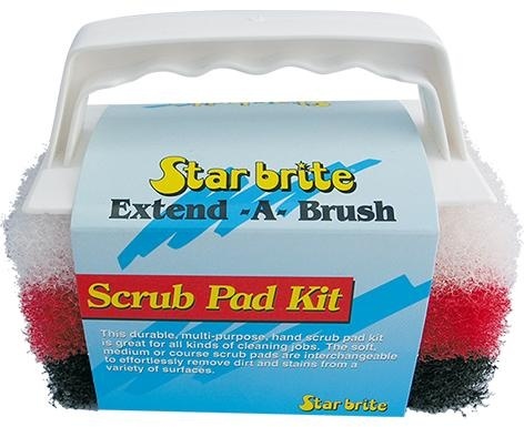 Scrub Pad Kit - Handgreep met 3 Pads - XXL water