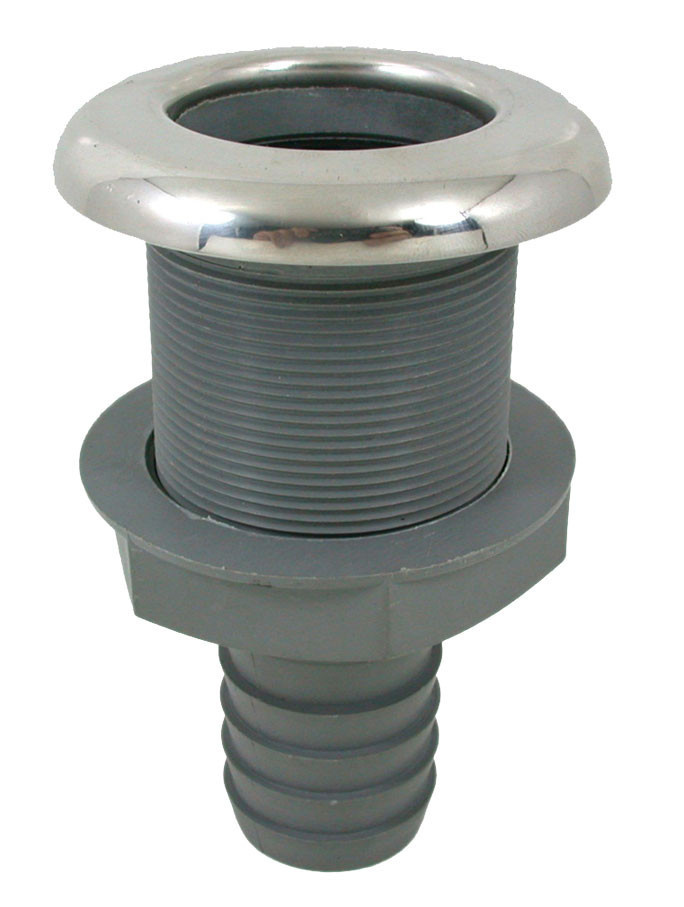 Kunststof rechte huiddoorvoer met RVS flens - XXL water