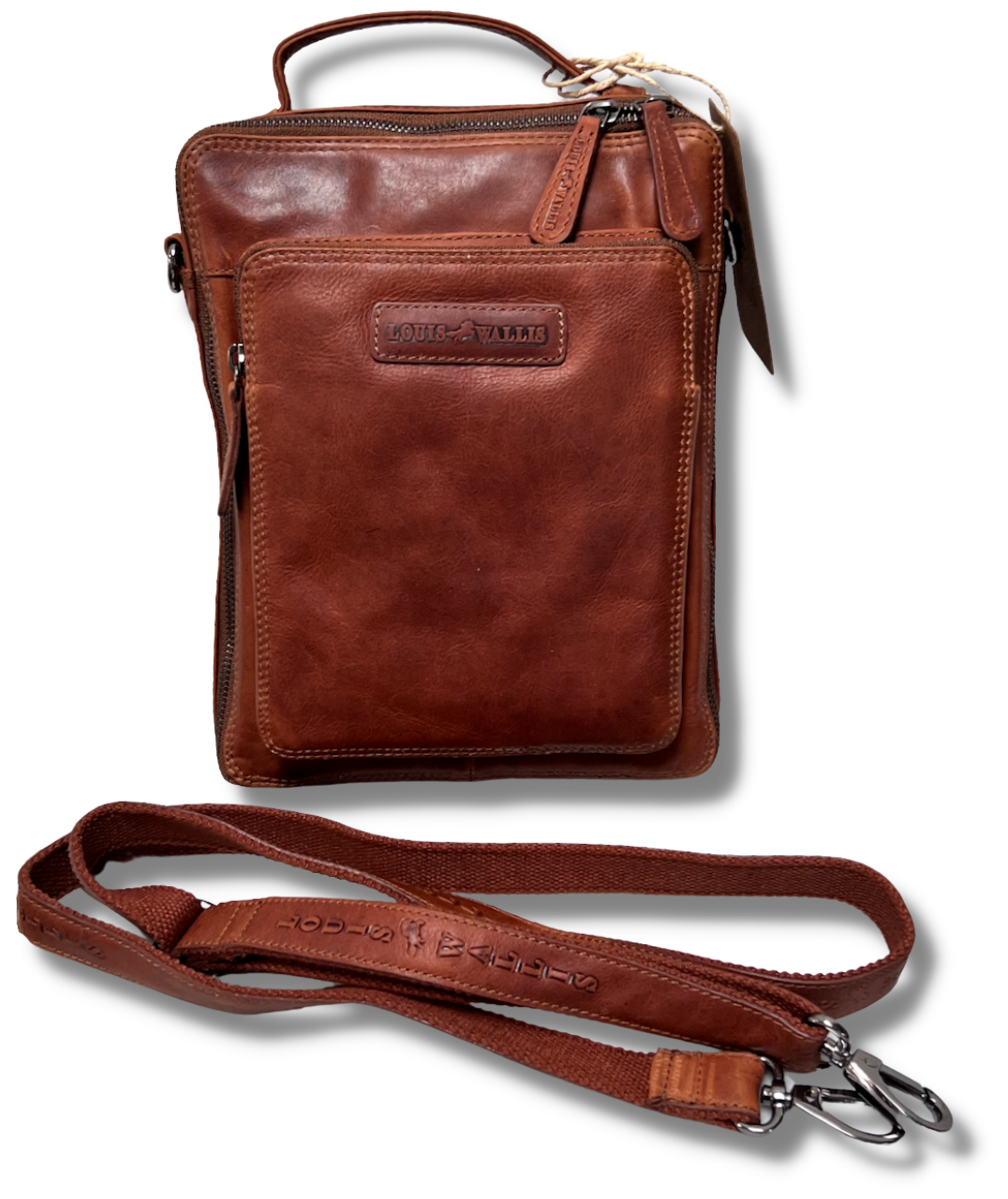 Louis Wallis rugtas dames en heren van topkwaliteit leer in cognac ...