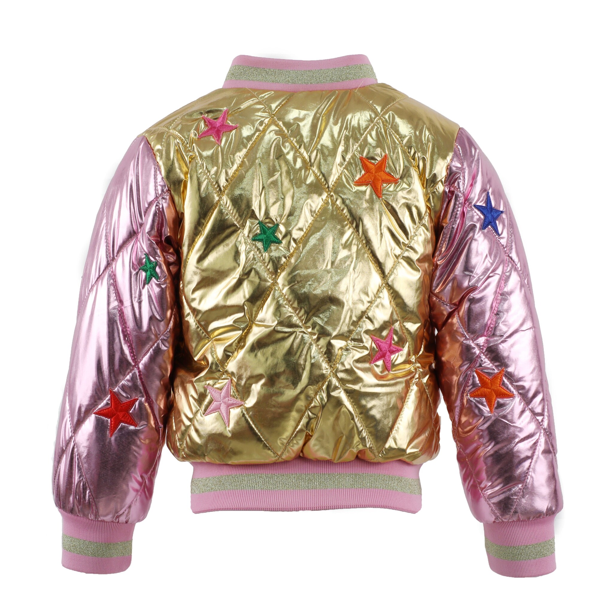 Girls Shiny Bomber Jacket - Dora Jacket – Gold - LE BIG - LE BIG