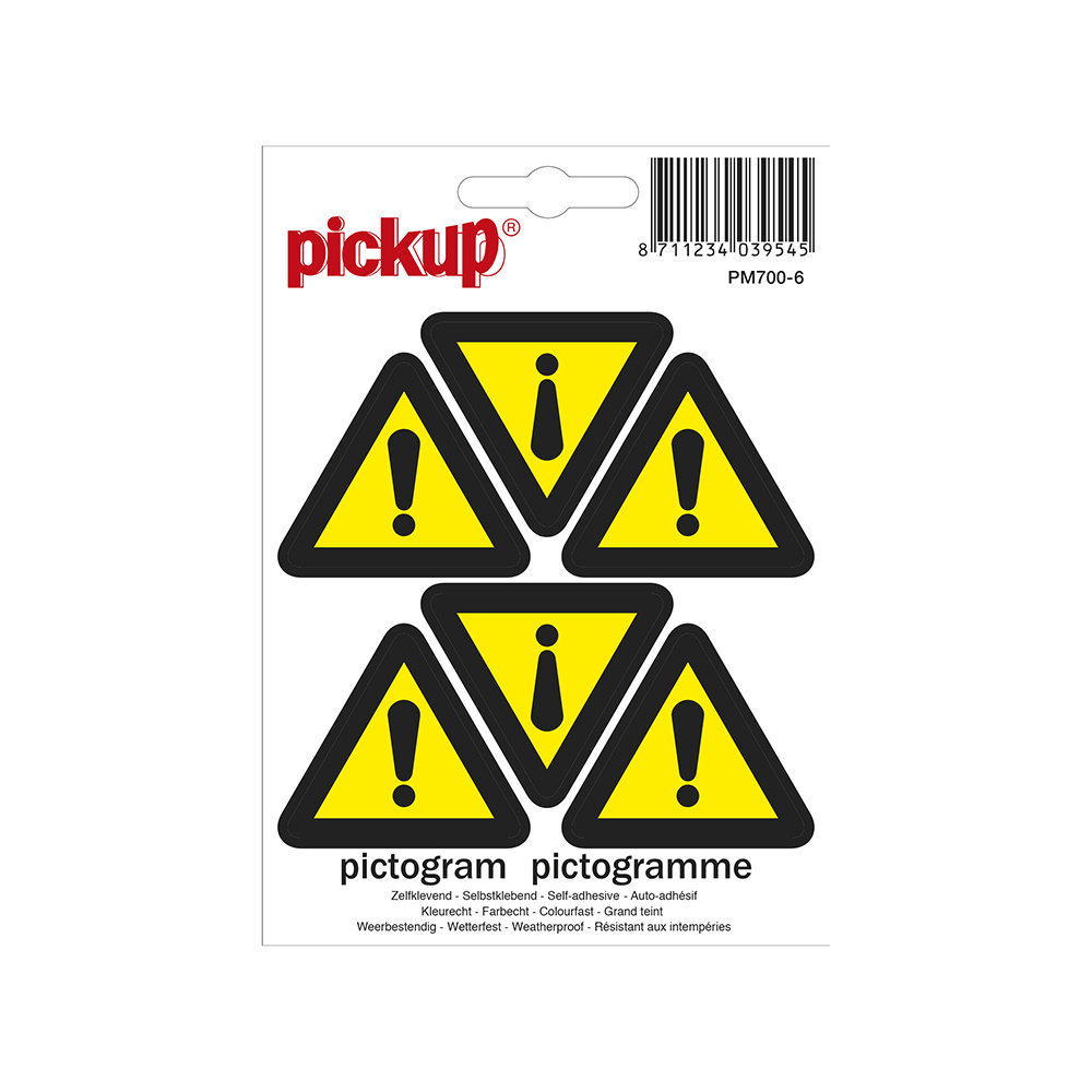 Pickup Mini picto's 4,5 cm 6 per vel - Gevaar - Westvoorn