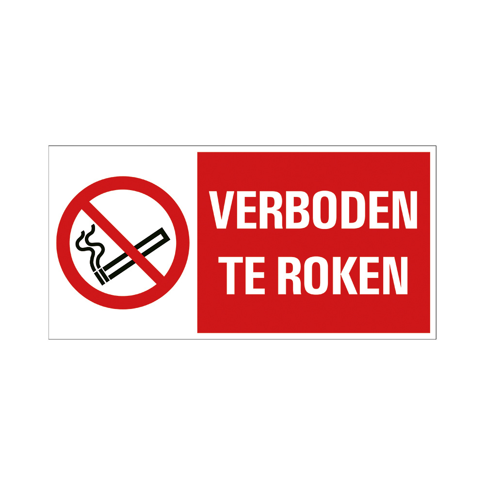 Pickup - Verboden te roken - conform NEN-EN-ISO 7010 bord 30x15 cm ...
