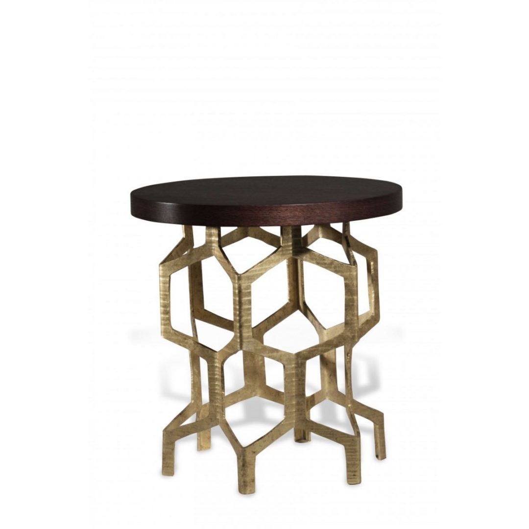 Porta Romana Honeycomb Side Table Decayed Gold - Proluca Interiors