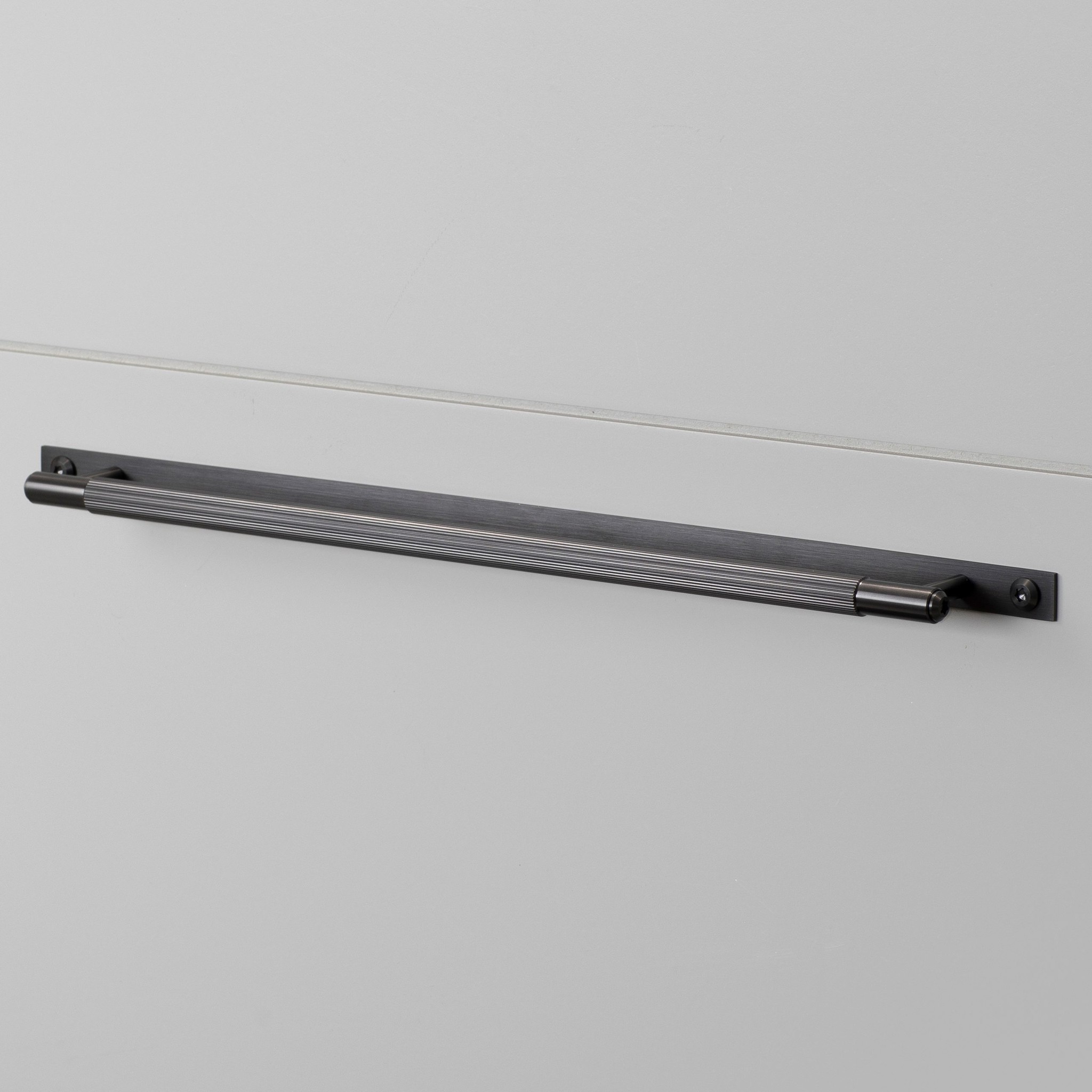 Buster and Punch Furniture Pullbar on Plate in Gun Metal with Linear ...