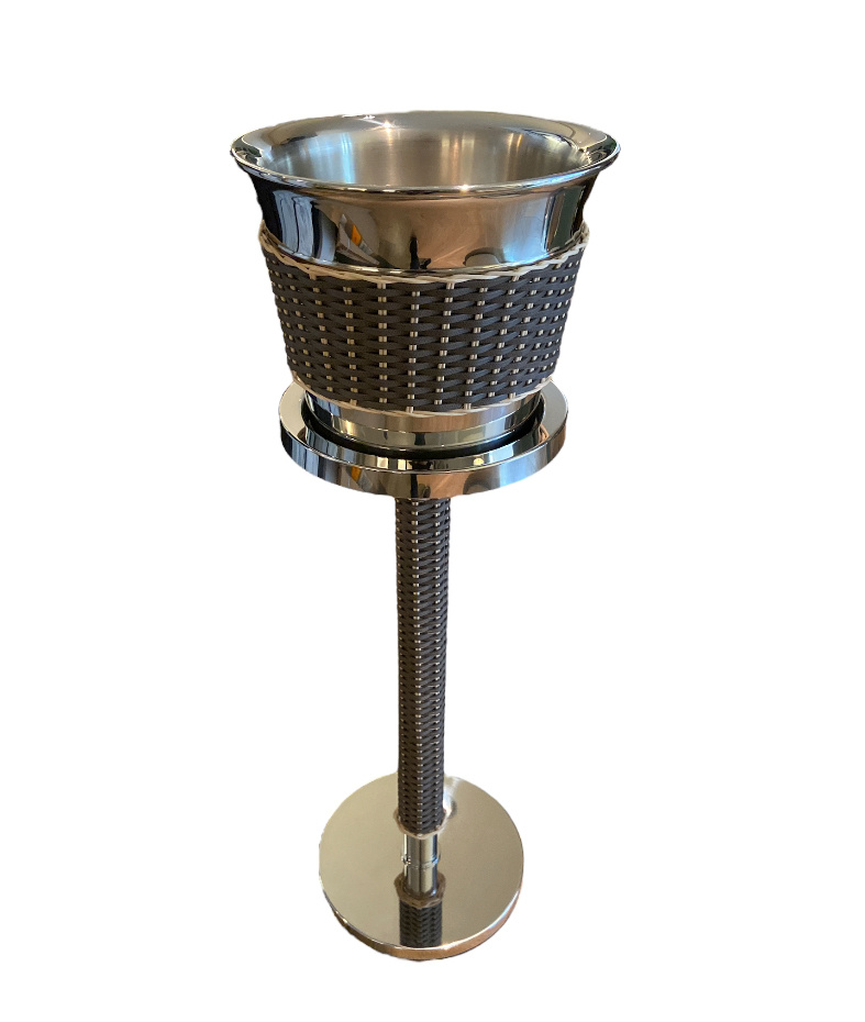 Giobagnara Menton Leather & Rattan Champagne Bucket + Stand Pritned ...