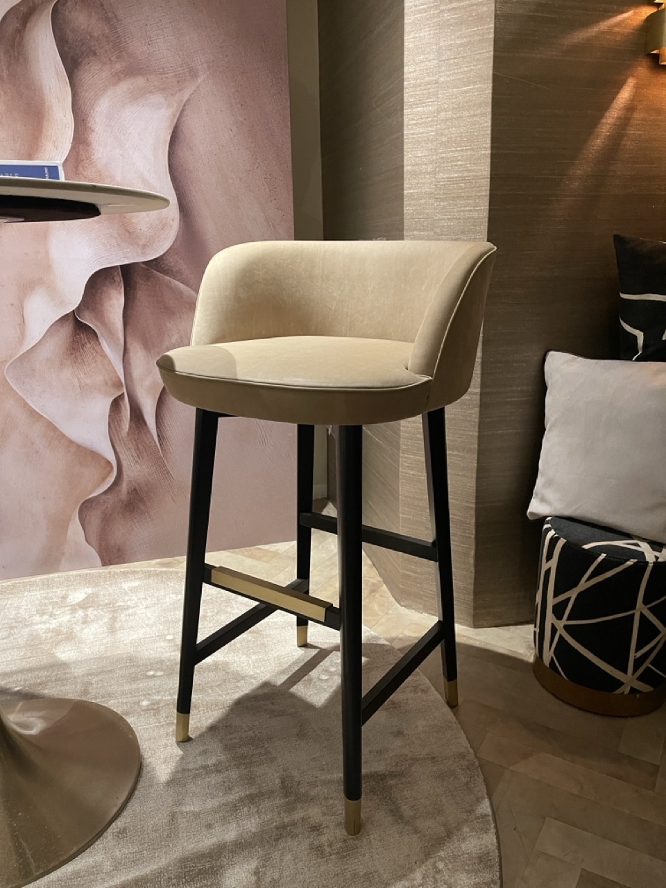 Baxter Colette Barstool - Leather Kashmir Miel - Proluca Interiors