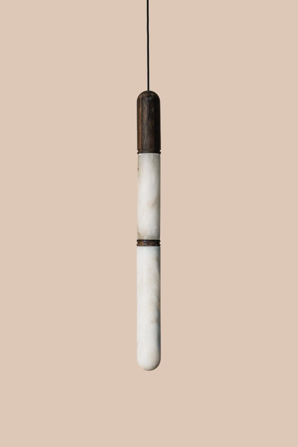 NILA Maya Pendant Light – Modern Ceiling Lamp in Albaster and Wood – 50 ...
