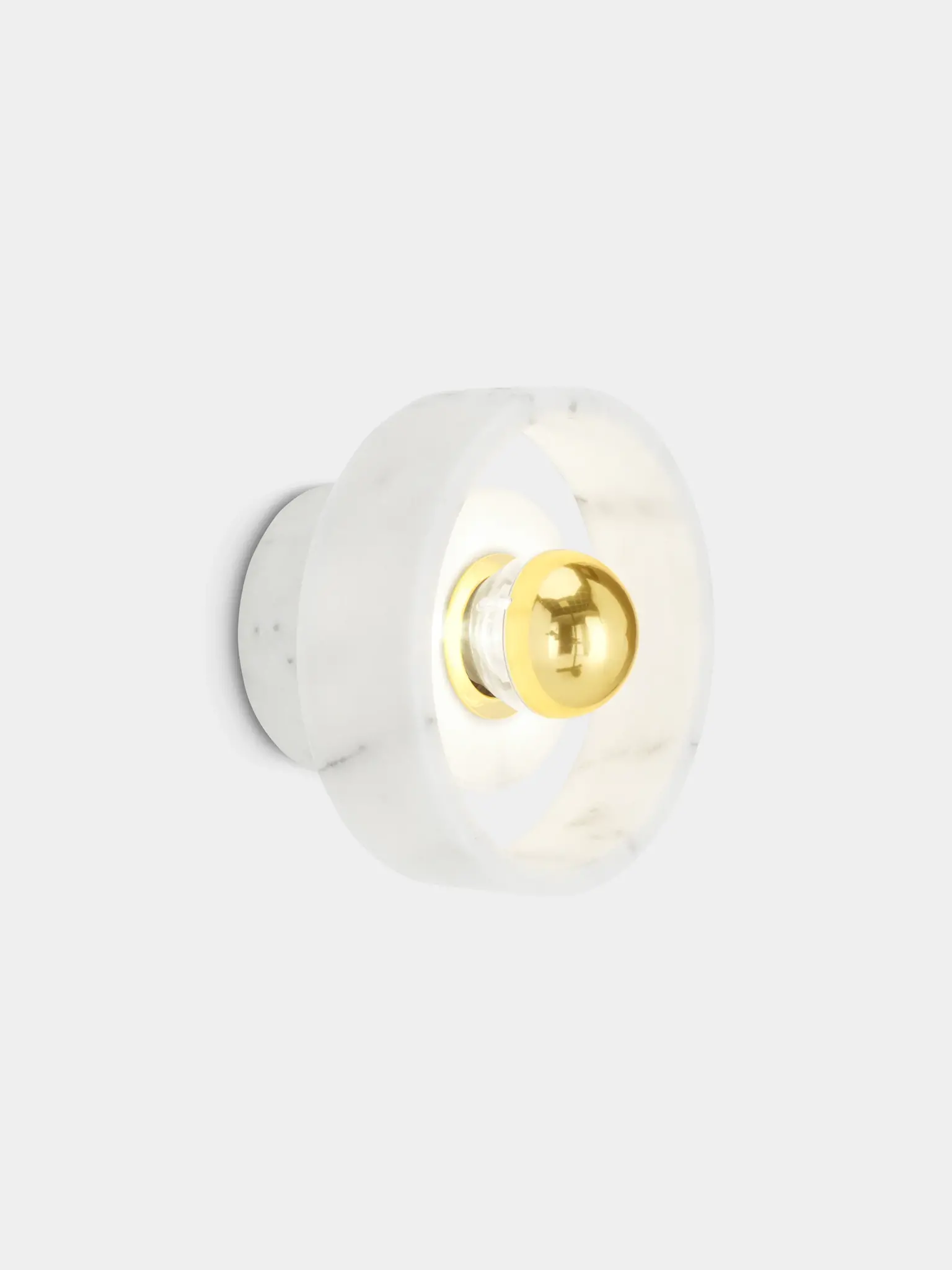 Tom Dixon Stone Wall Light - Marble wall light with glass and brass ...