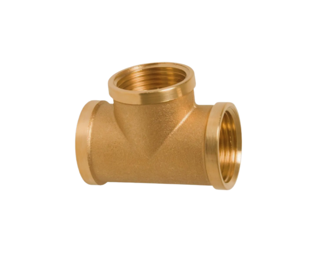 Messing T-stuk 90° 3x binnendraad | Onlineberegening.nl - Online Beregening