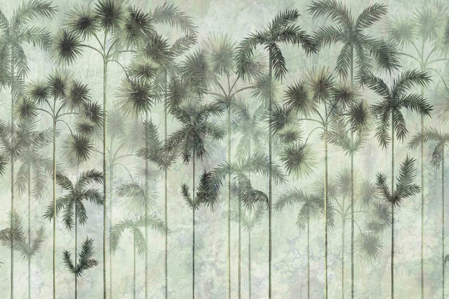 Tropisch behang met groene palmbomen - Amsterdam Wall Lab