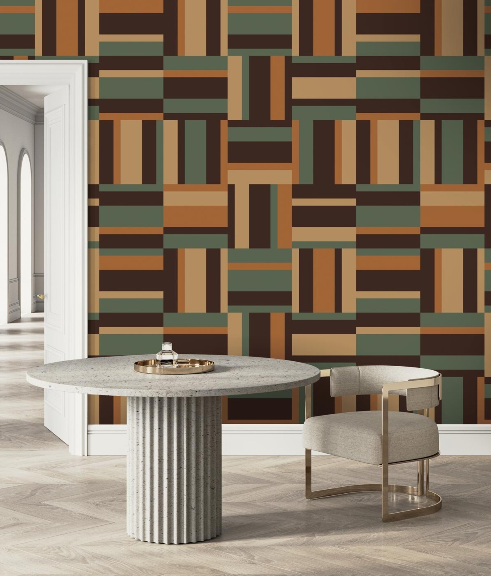 Modern behang met geometrisch patroon - Amsterdam Wall Lab