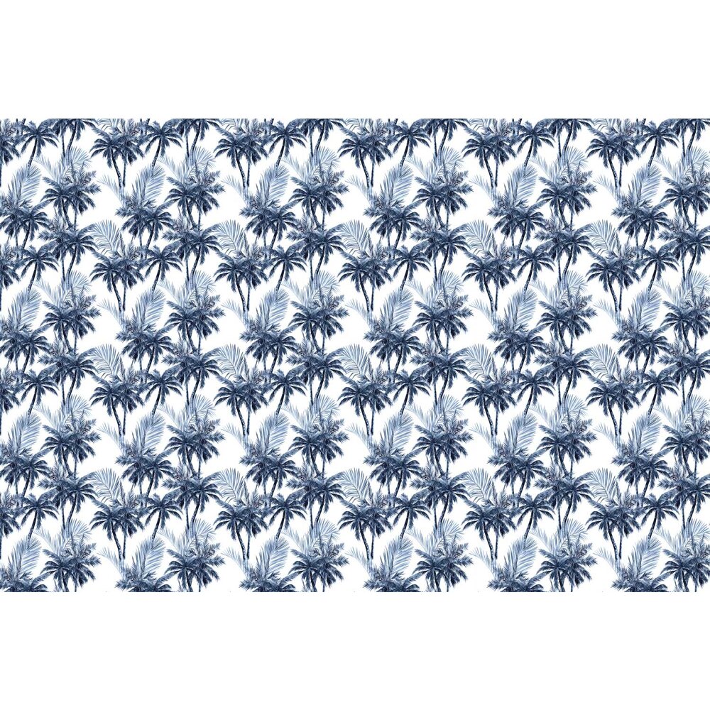 Creëer een Rustgevende Sfeer met Serene Blauwe Palmbomen Behang ...