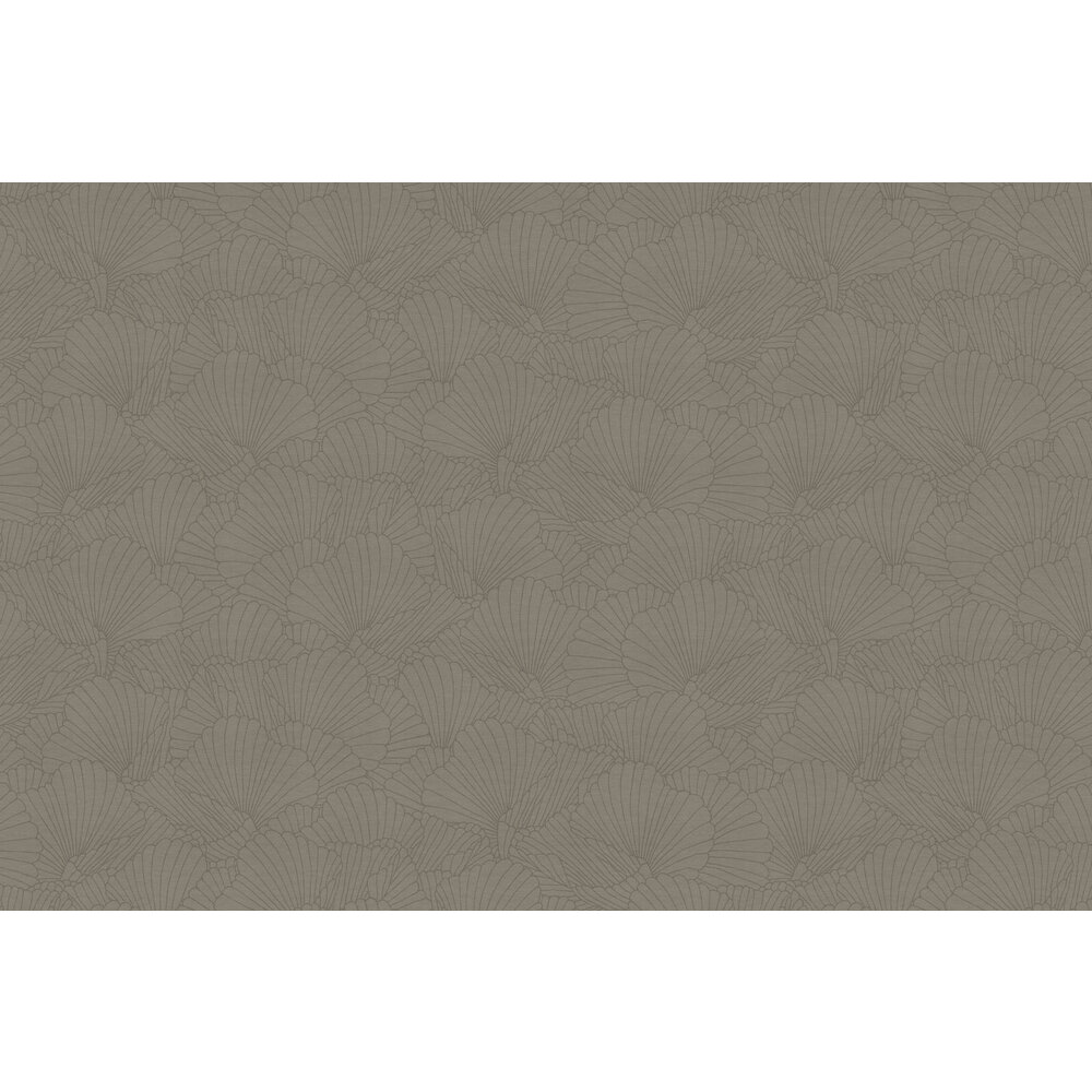 Elegant klassiek behang: ginkobladeren motief in taupe - Amsterdam Wall Lab