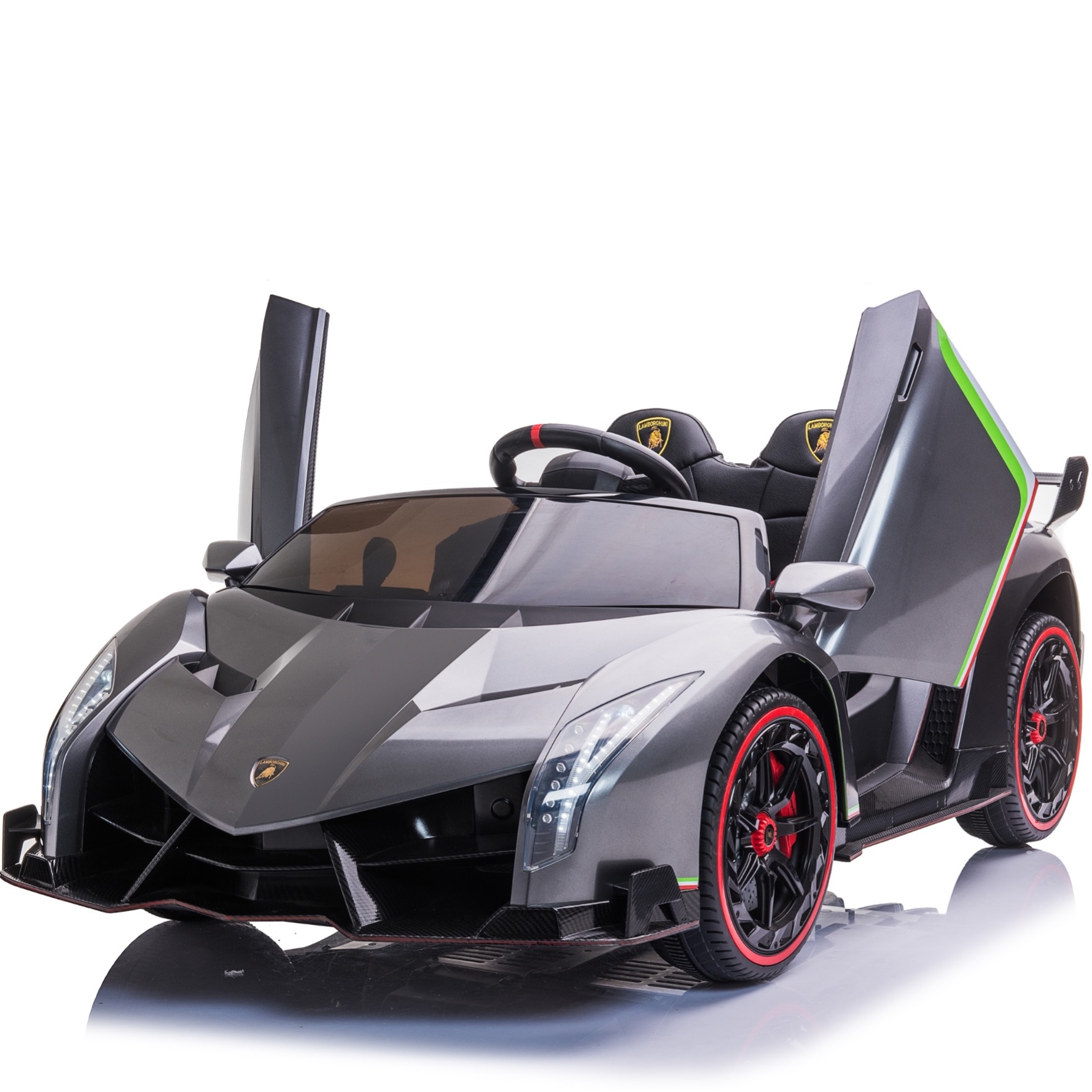 Kinder-Elektroauto Lamborghini Veneno 2-Sitzer 12V Metallic Grau ...