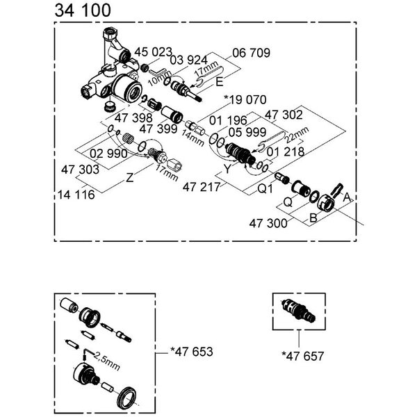 Grohe Atrio Ypsilon 19144000 onderdelen - Vervangingsmarkt