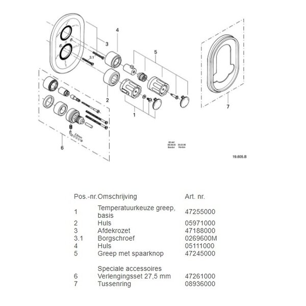 Grohe Automatic 20000 19605000 onderdelen - Vervangingsmarkt